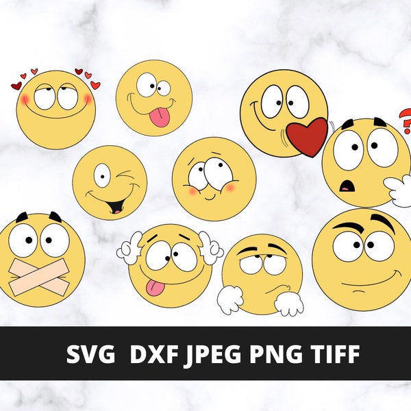 Emoticons Svg Files - Etsy