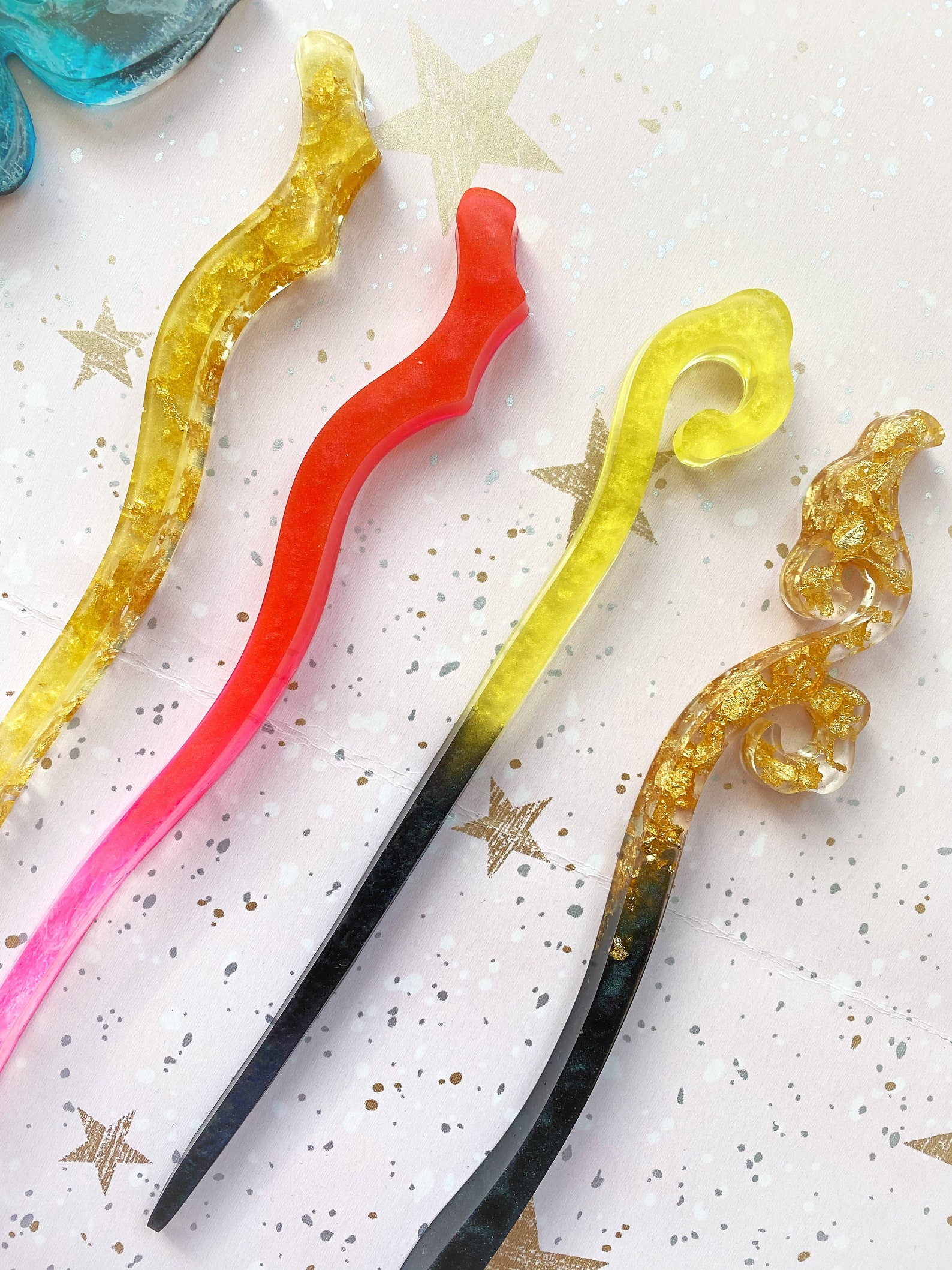 Resin Hair Pins Handmade Hair Sticks Hair Accessories - Etsy UK