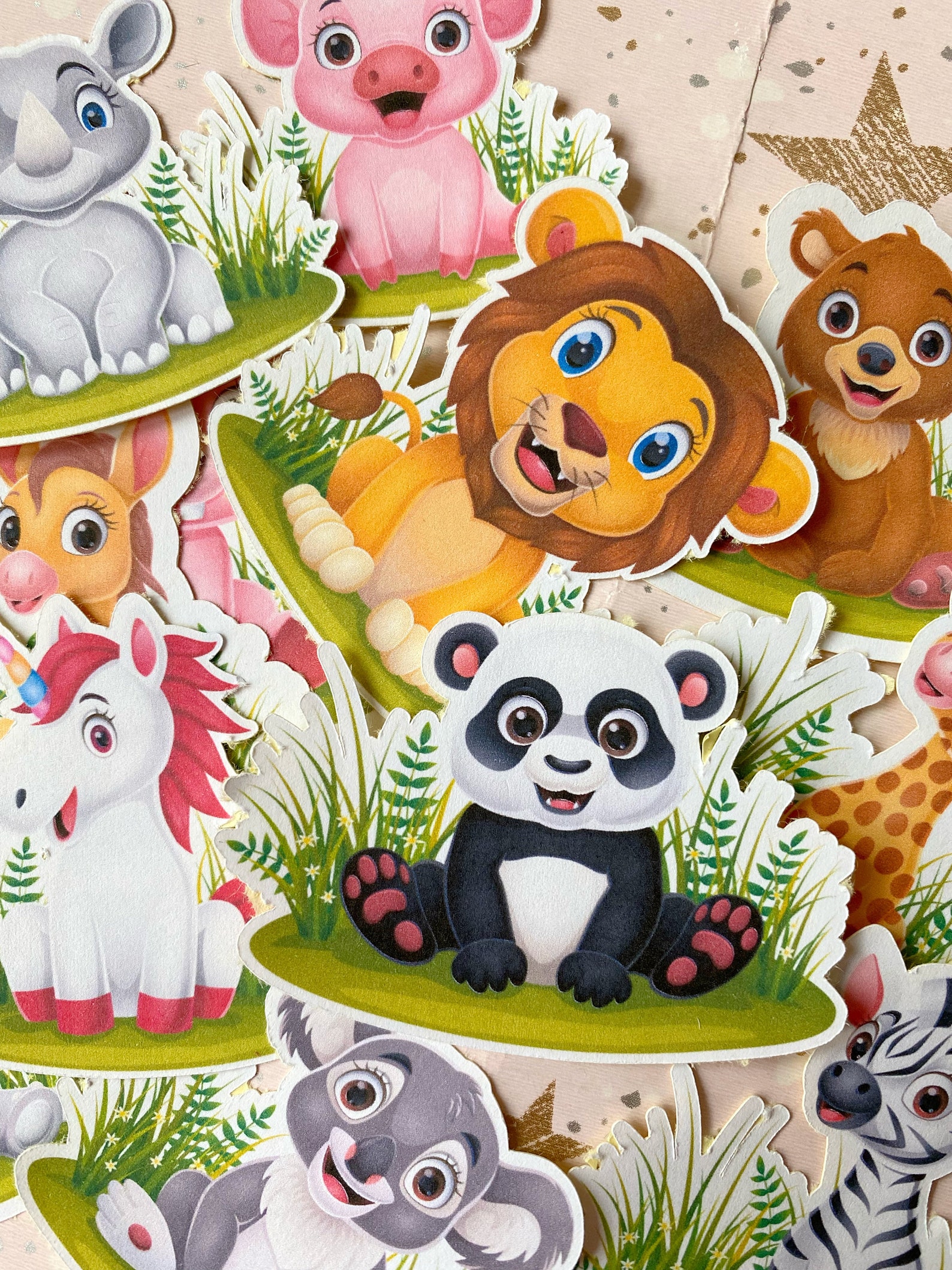 Little Baby Animals Stickers, Children Gift, Jungle Animals, Scrapbook ...