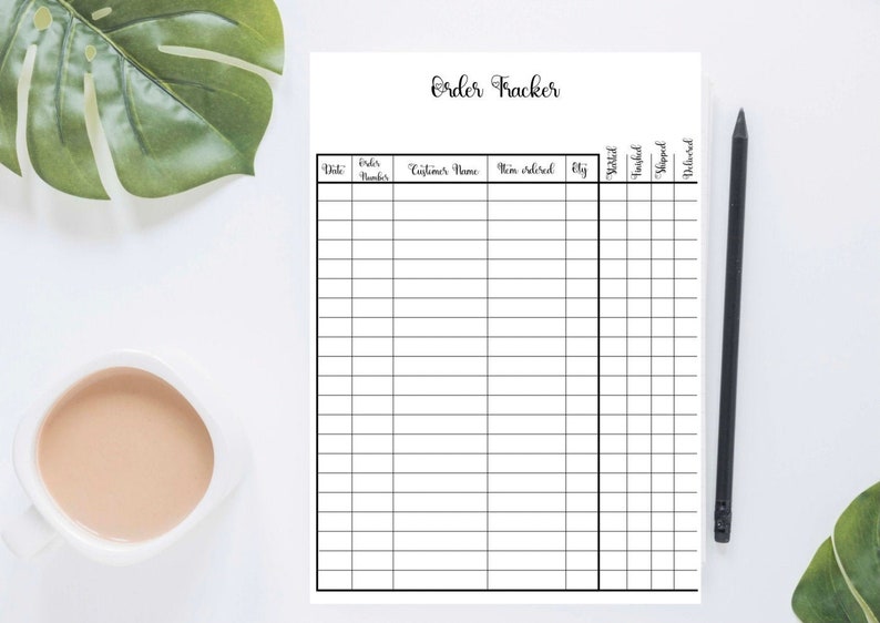 Order Tracking Form, Printable Order Form, Small Business Digital Order ...
