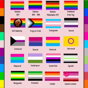 Love Pride Guide, LGBTQ Rainbow Flags, Instant Digital Download ...