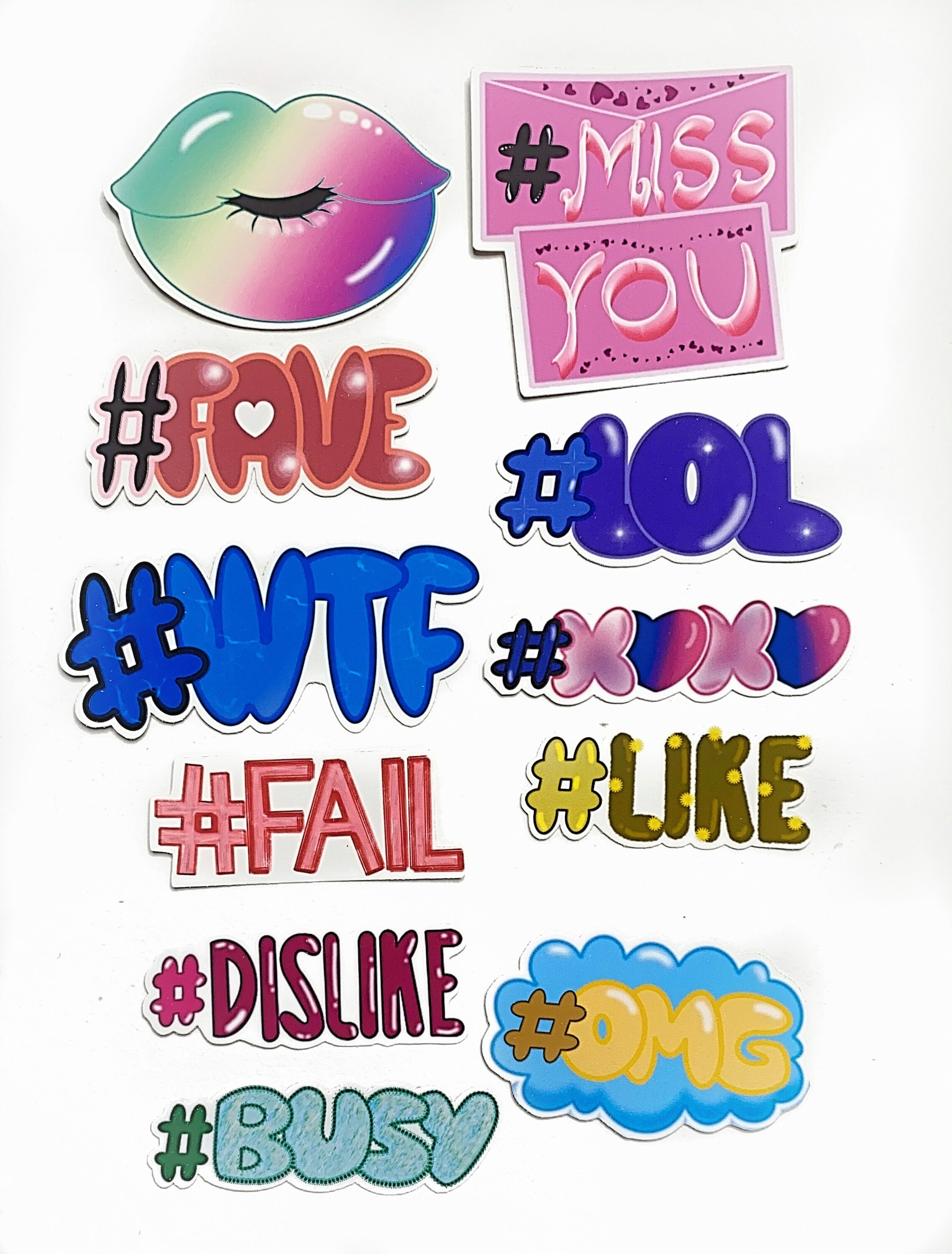 Hashtag Stickers Sticker pack Laptop stickers Vinyl Decals | Etsy