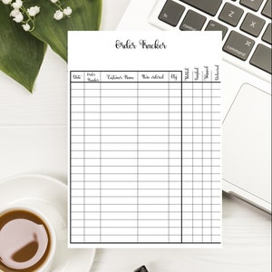 Order Tracking Form, Printable Order Form, Small Business Digital Order ...