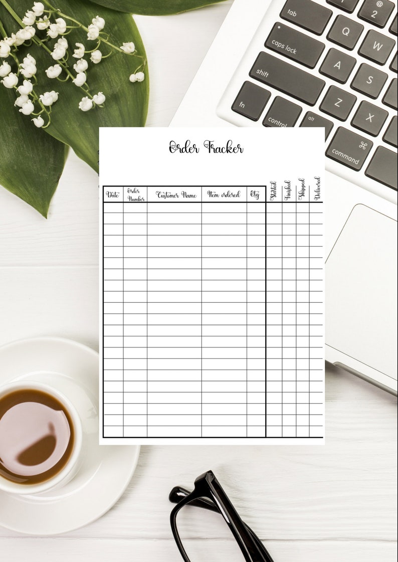 Order Tracking Form, Printable Order Form, Small Business Digital Order ...