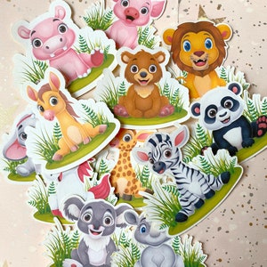 Little Baby Animals Stickers, Children Gift, Jungle Animals, Scrapbook ...