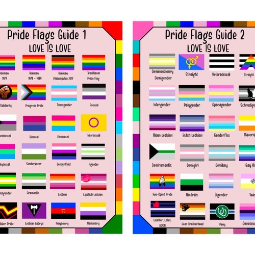 Love Pride Guide LGBTQ Rainbow Flags Instant Digital - Etsy