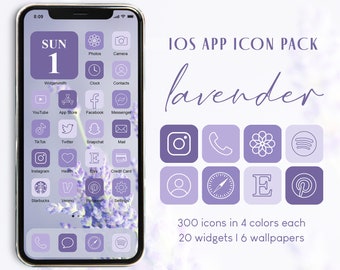 Purple Lovers Ios Icons Pack 60 Icons iPhone Ios 14 App Icons Purple ...