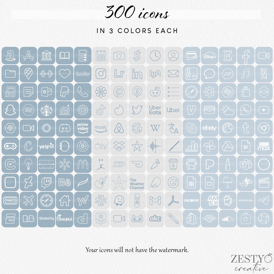 Let It Snow Ios 14 App Icons 300 Unique Icons in 3 Colors | Etsy