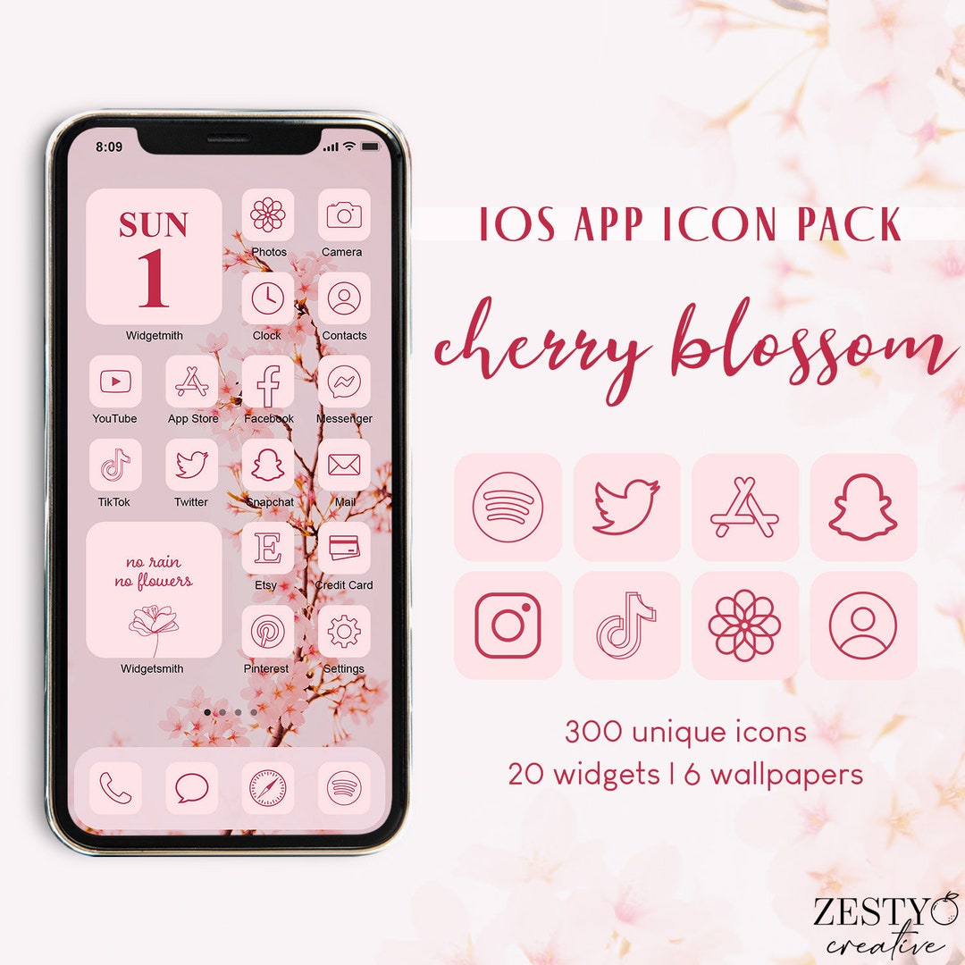 Cherry Blossom Ios App Icon Pack | 300 Unique Icons + 20 Widget Photos ...