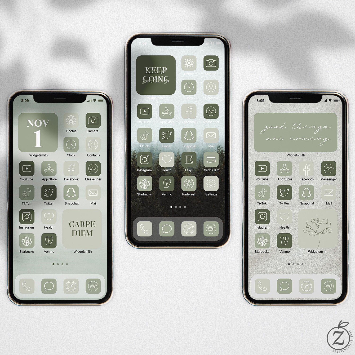 Green Ios App Icon Pack 300 Unique Icons in 3 Colors Each | Etsy