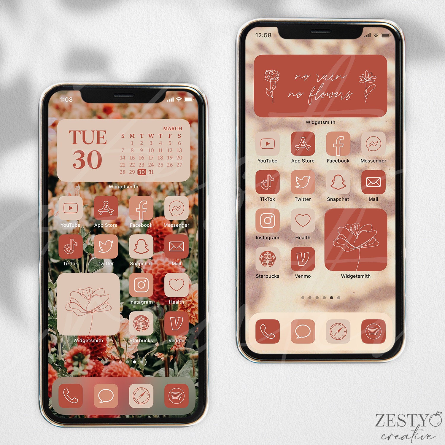 Bloom Ios App Icon Pack 300 Unique Icons in 3 Colors Each - Etsy