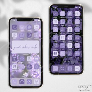 Lavender Ios App Icon Pack | 300 Unique Icons in 4 Colors Each + 20 ...