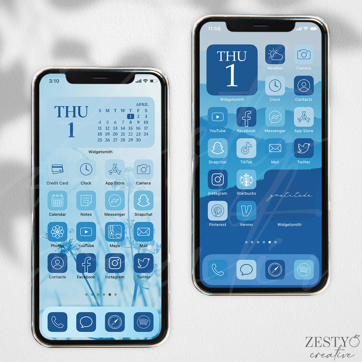 Blue Ios App Icon Pack 300 Unique Icons in 4 Colors Each | Etsy