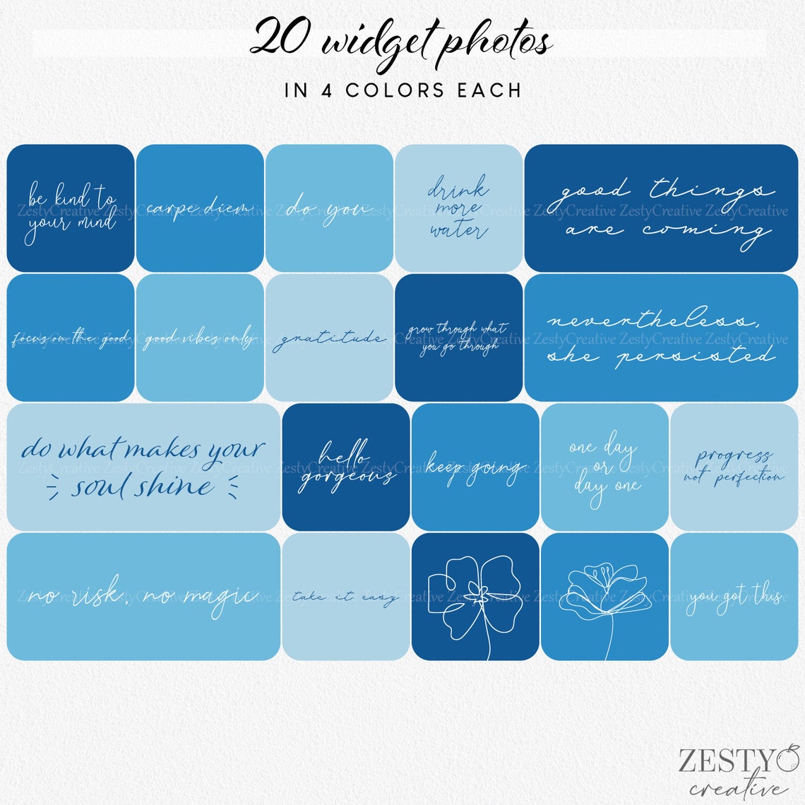 Blue Ios App Icon Pack 300 Unique Icons in 4 Colors Each | Etsy