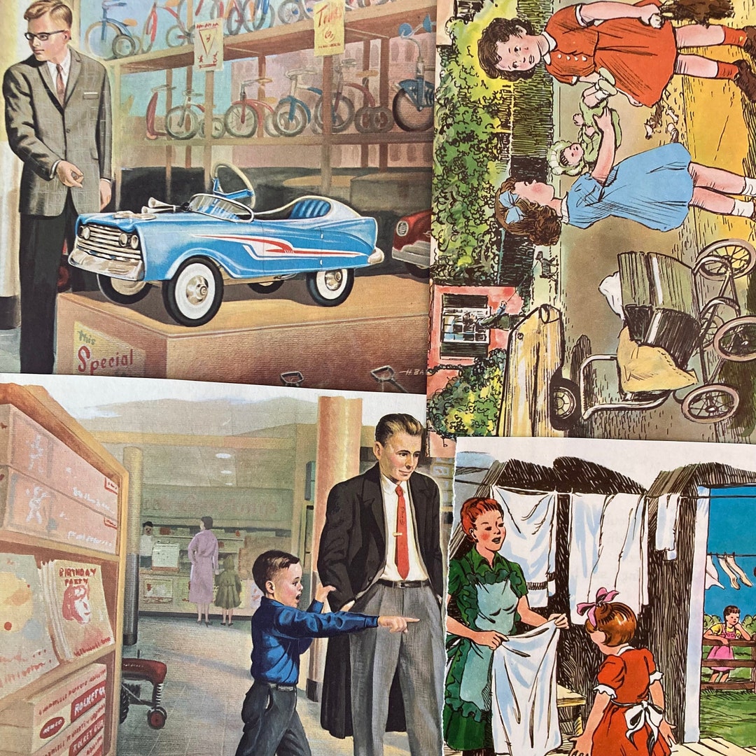 25 Pieces 1960s Retro Kids Collage Pack 10 - Etsy