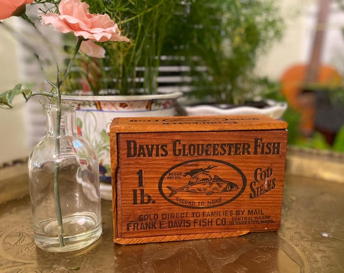 Vintage-wood-general Store Display Box-davis Gloucester Fish Cod Fish ...