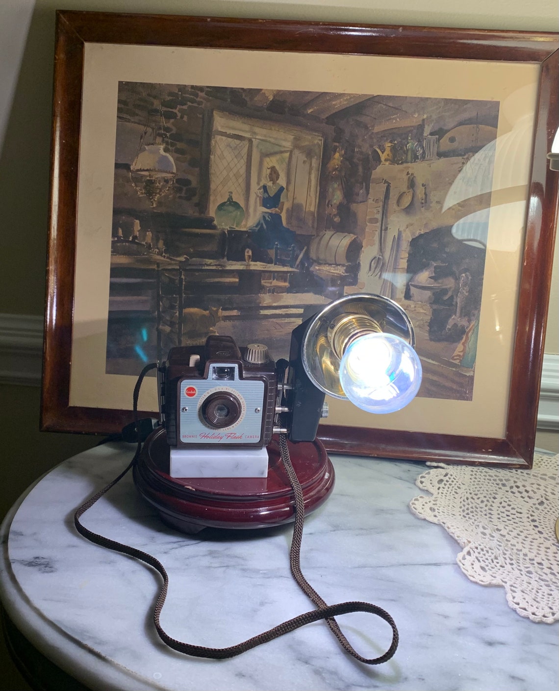 Chrome Vintage Camera Lamp Industrial Camera Lamp Repurposed - Etsy