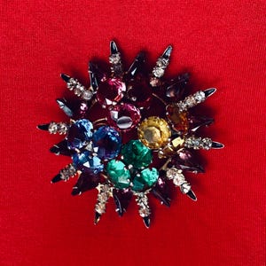 Vintage 1940s Era Vogue Sterling Silver & Rhinestone Brooch ...