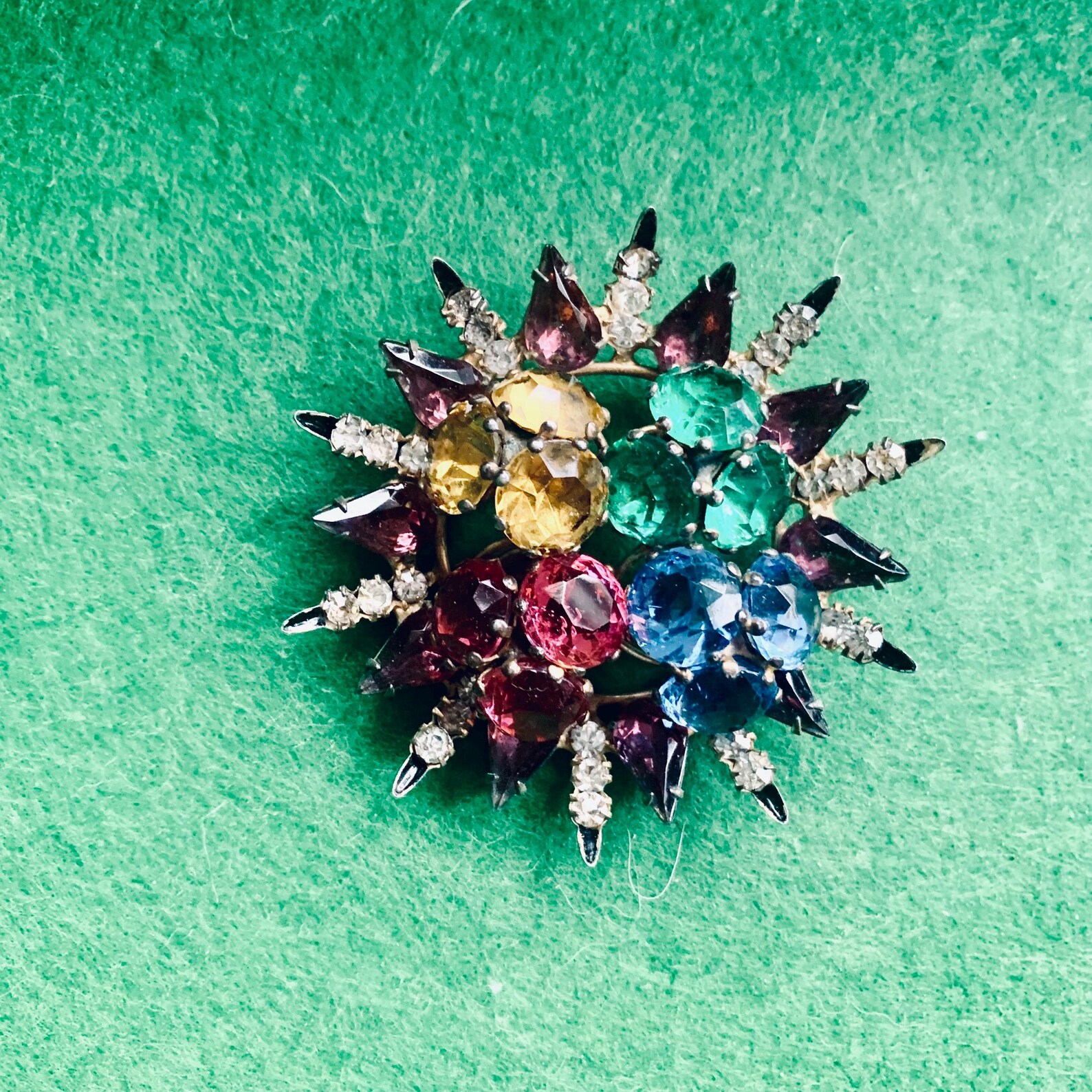 Vintage 1940s Era Vogue Sterling Silver & Rhinestone Brooch ...