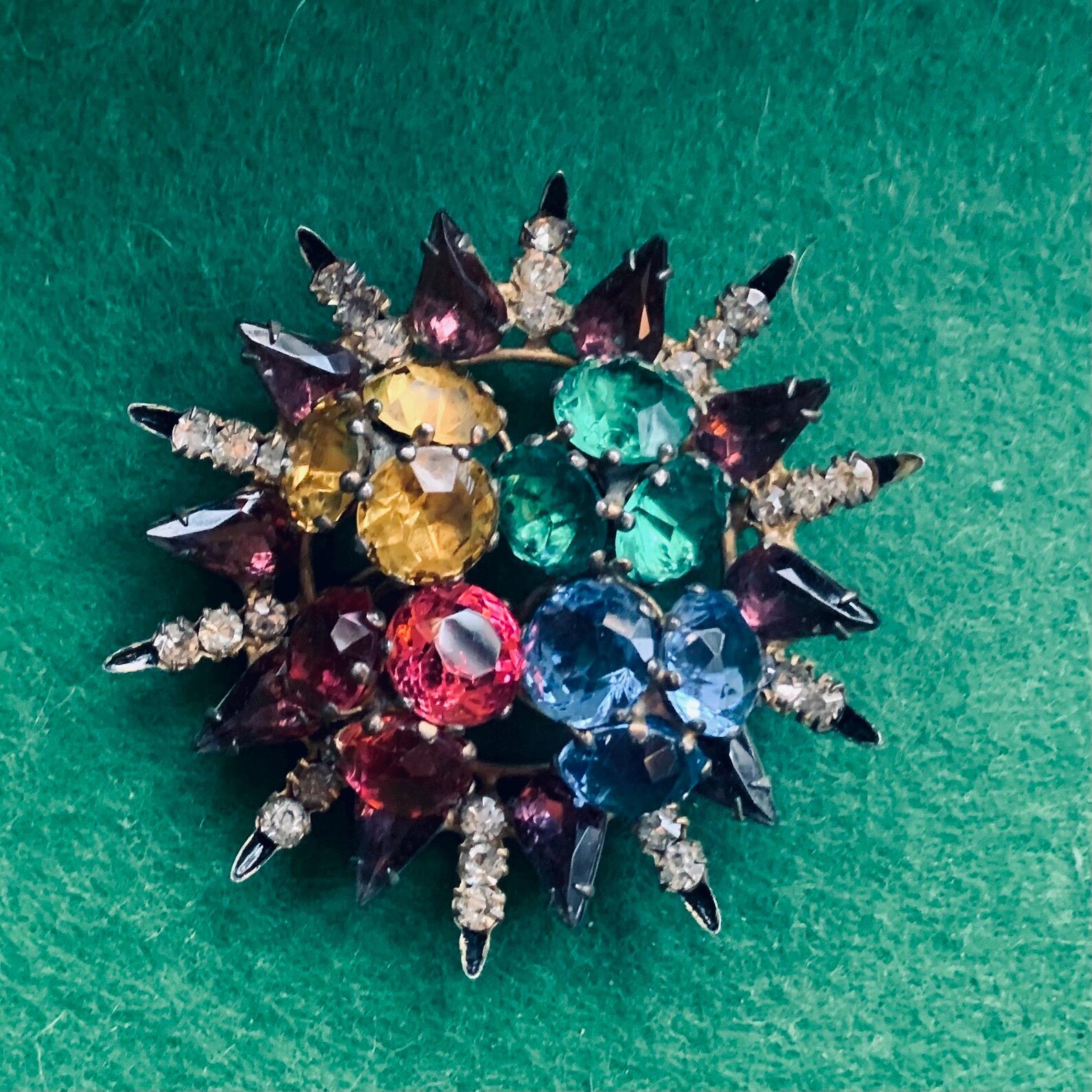 Vintage 1940s Era Vogue Sterling Silver & Rhinestone Brooch ...