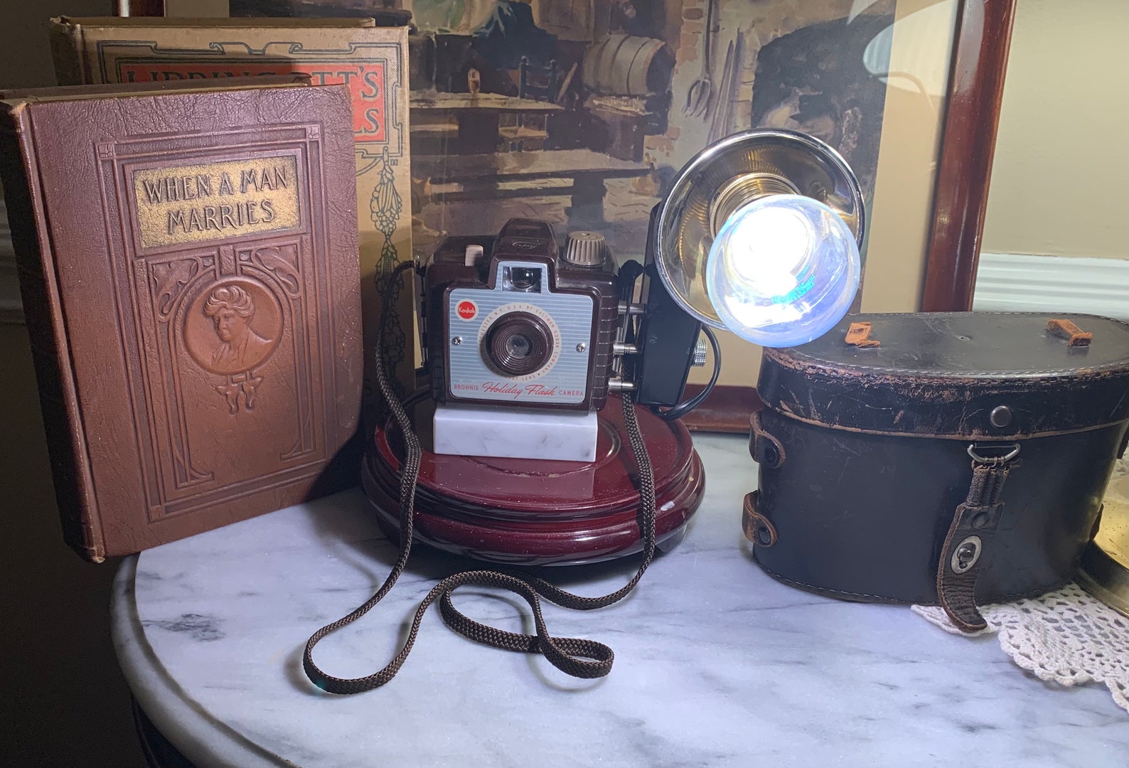 Chrome Vintage Camera Lamp Industrial Camera Lamp Repurposed - Etsy