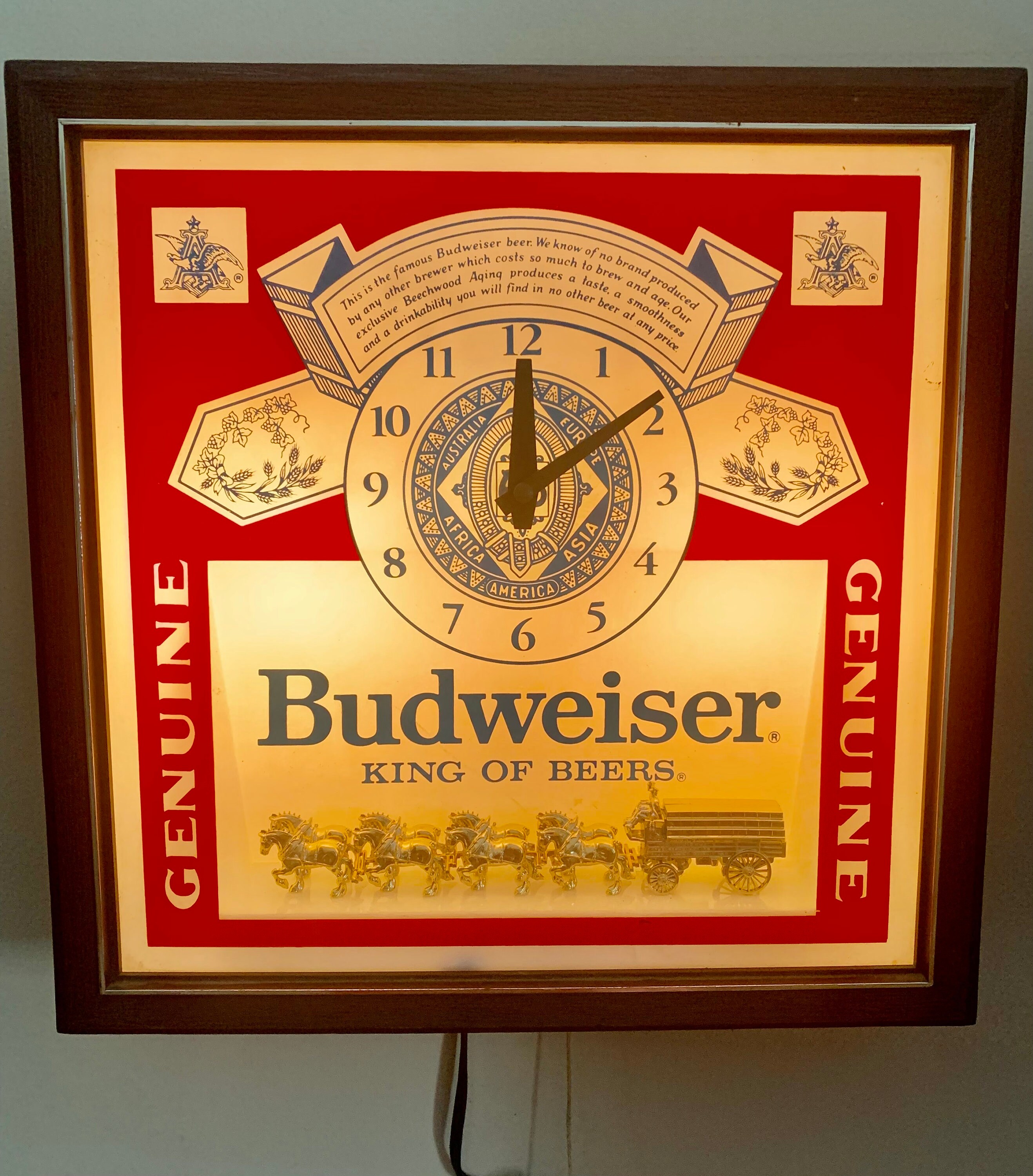 Vintage Budweiser Lighted Signs