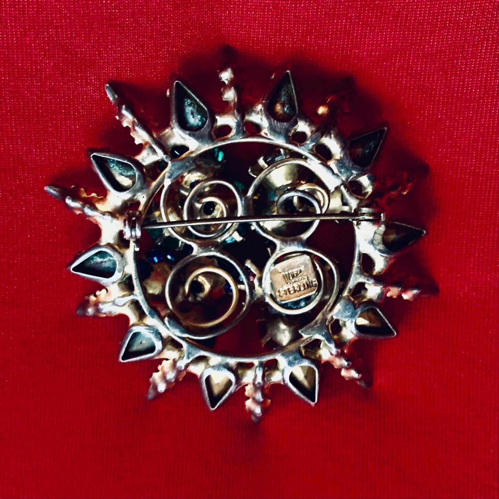 Vintage 1940s Era Vogue Sterling Silver & Rhinestone Brooch ...