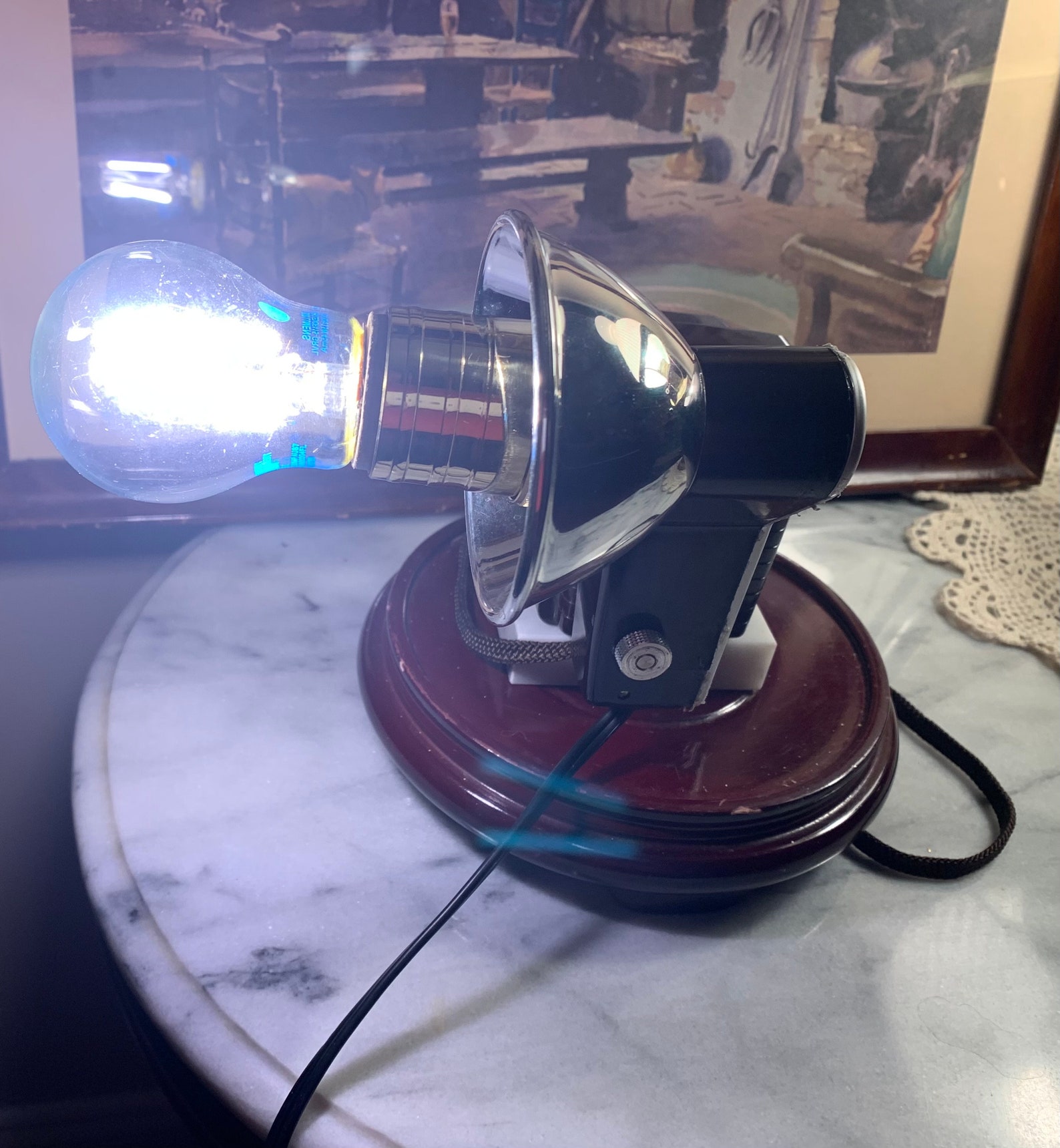 Chrome Vintage Camera Lamp Industrial Camera Lamp Repurposed - Etsy