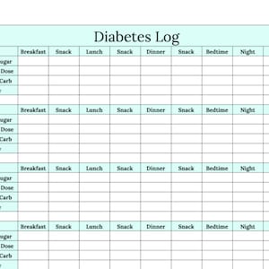 Printable Blood Sugar Diabetes Planner | Log Book | CBG (fingerstick ...