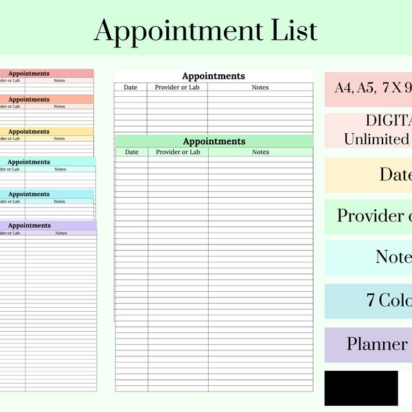 Appointments List Svg - Etsy