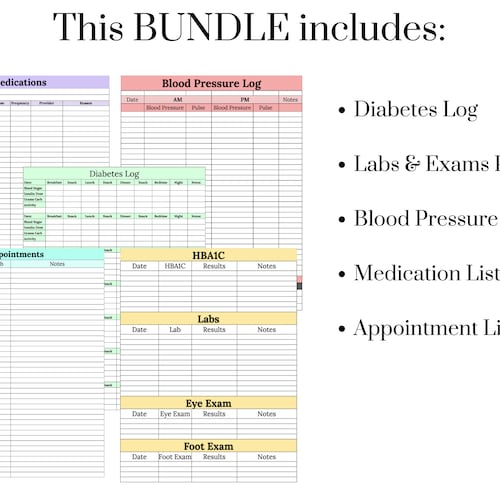 Printable Blood Sugar Diabetes Planner Log Book CBG - Etsy