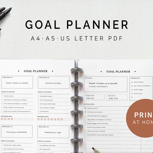 Goal Planner Printable Student Planner Organizer Pages - Etsy