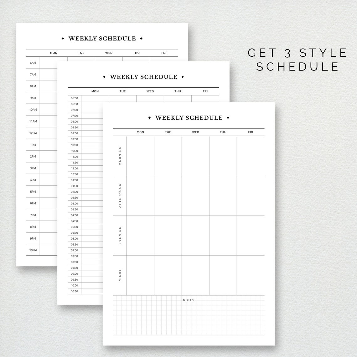 Weekly Schedule Printable Student Time Table Blank Weekly Scheduler ...