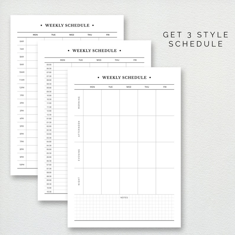 Weekly Schedule Printable Student Time Table Blank Weekly Scheduler ...