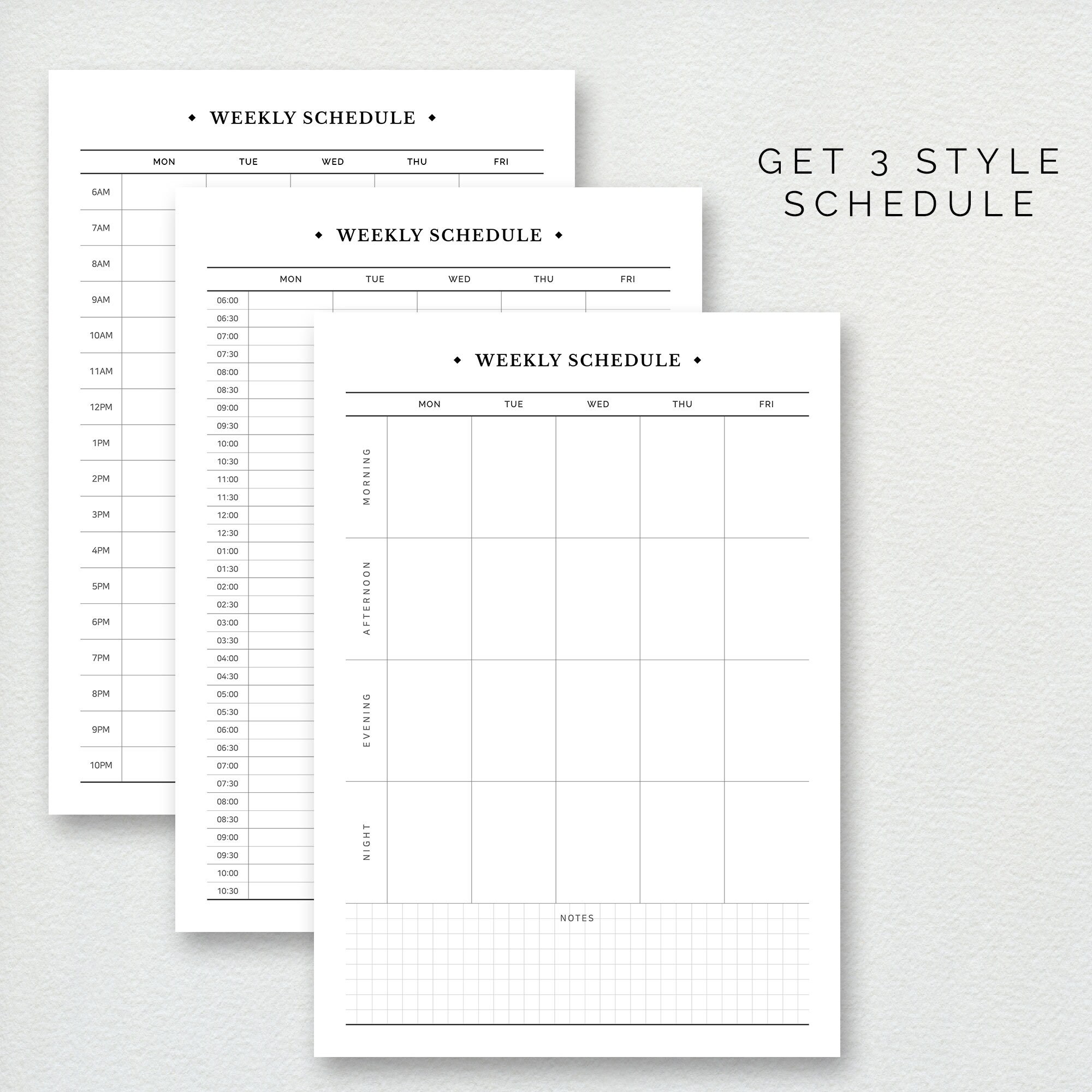 Weekly Schedule Printable Student Time Table Blank Weekly Scheduler ...