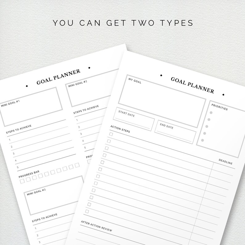 Goal Planner Printable | Student Planner, Organizer Pages Insert | Goal ...