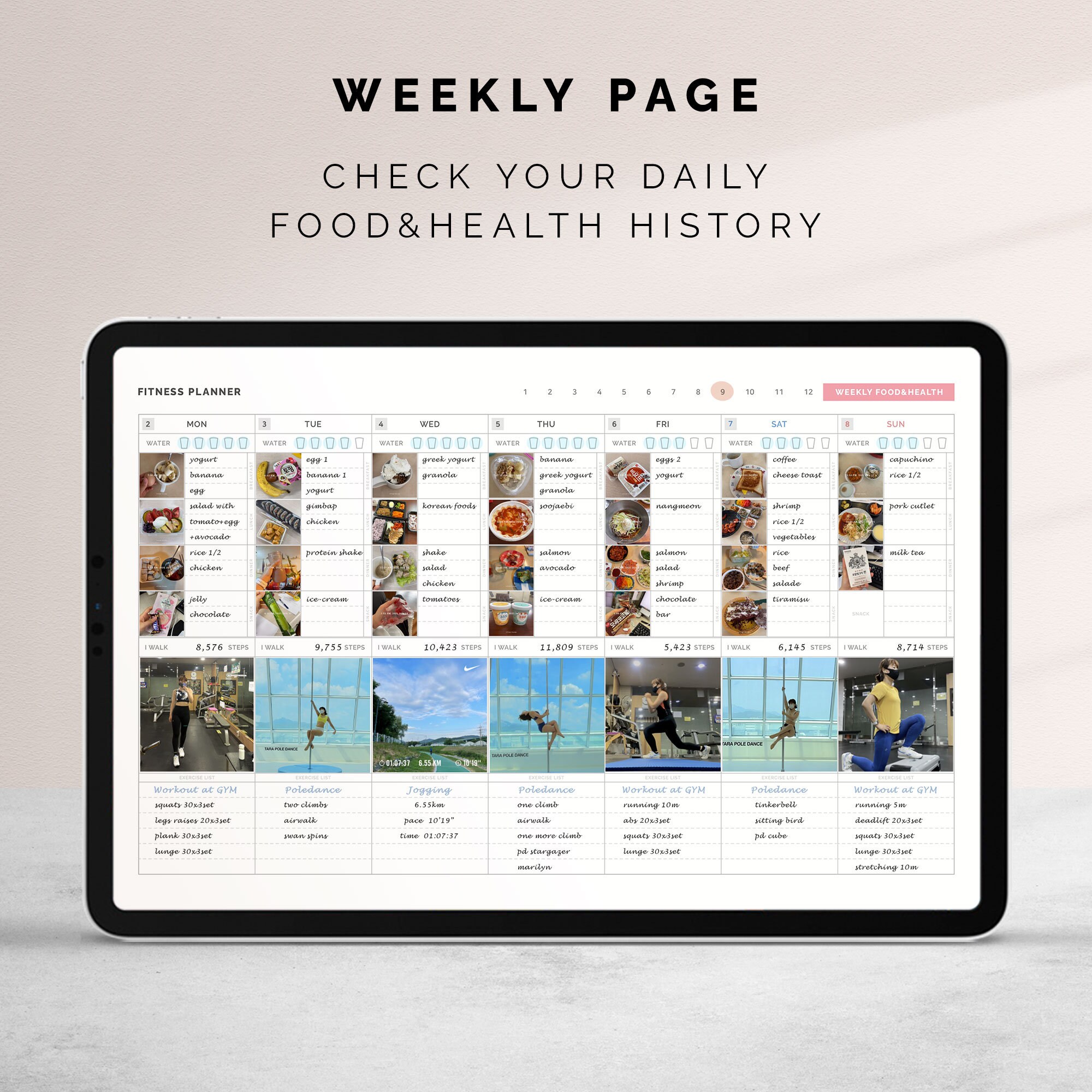 Fitness Planner Workout Diet Journal Weight Loss Calorie Tracker ...