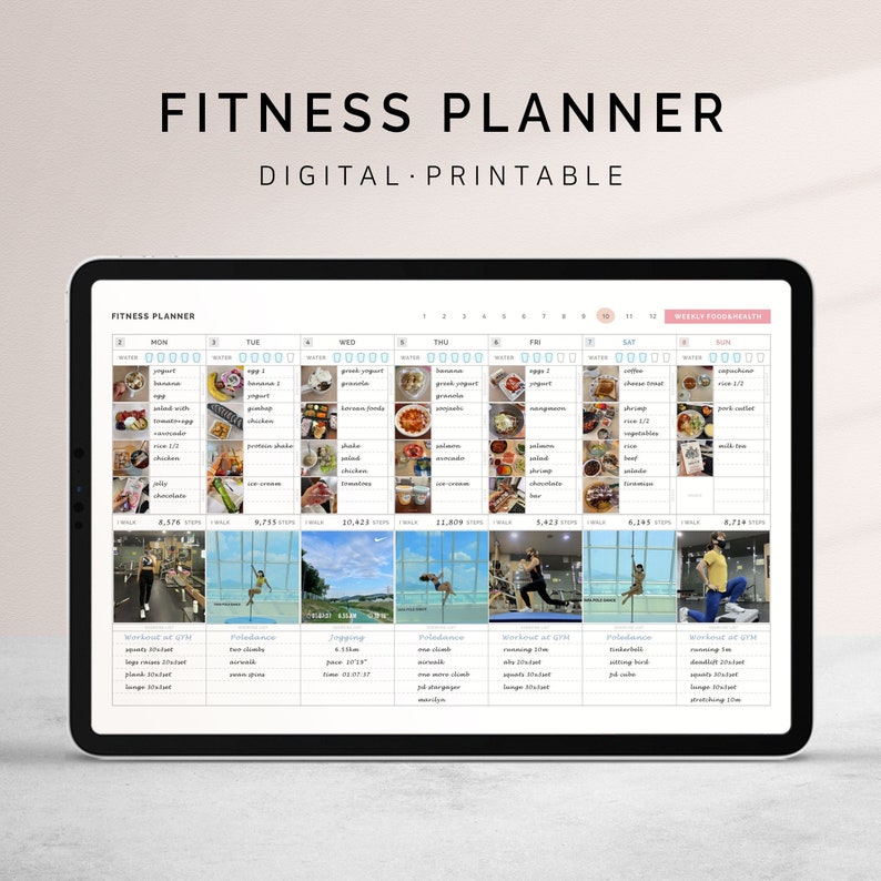 Fitness Planner Workout Diet Journal Weight Loss Calorie Tracker ...