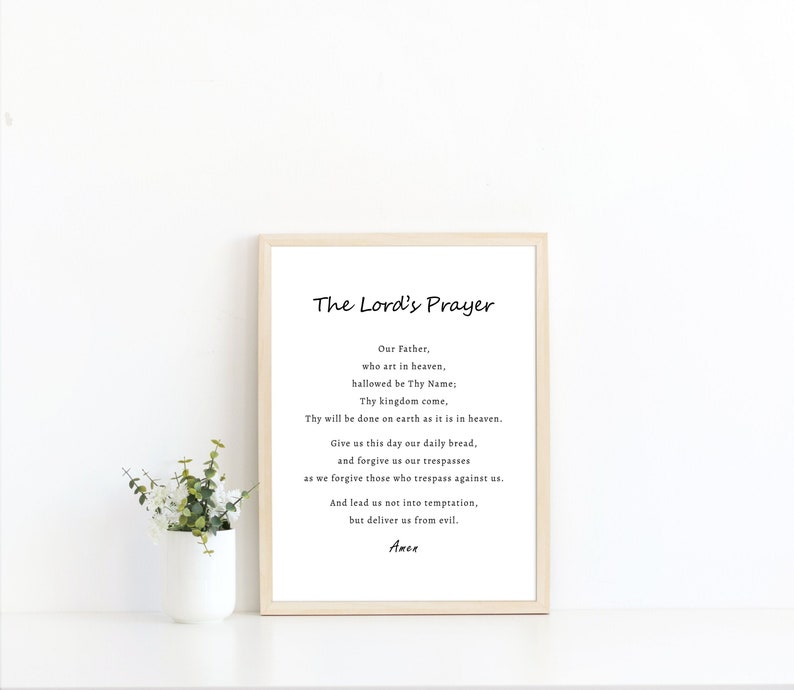 The Lords Prayer Printable Catholic Prayer Poster Catholic Print Gift ...