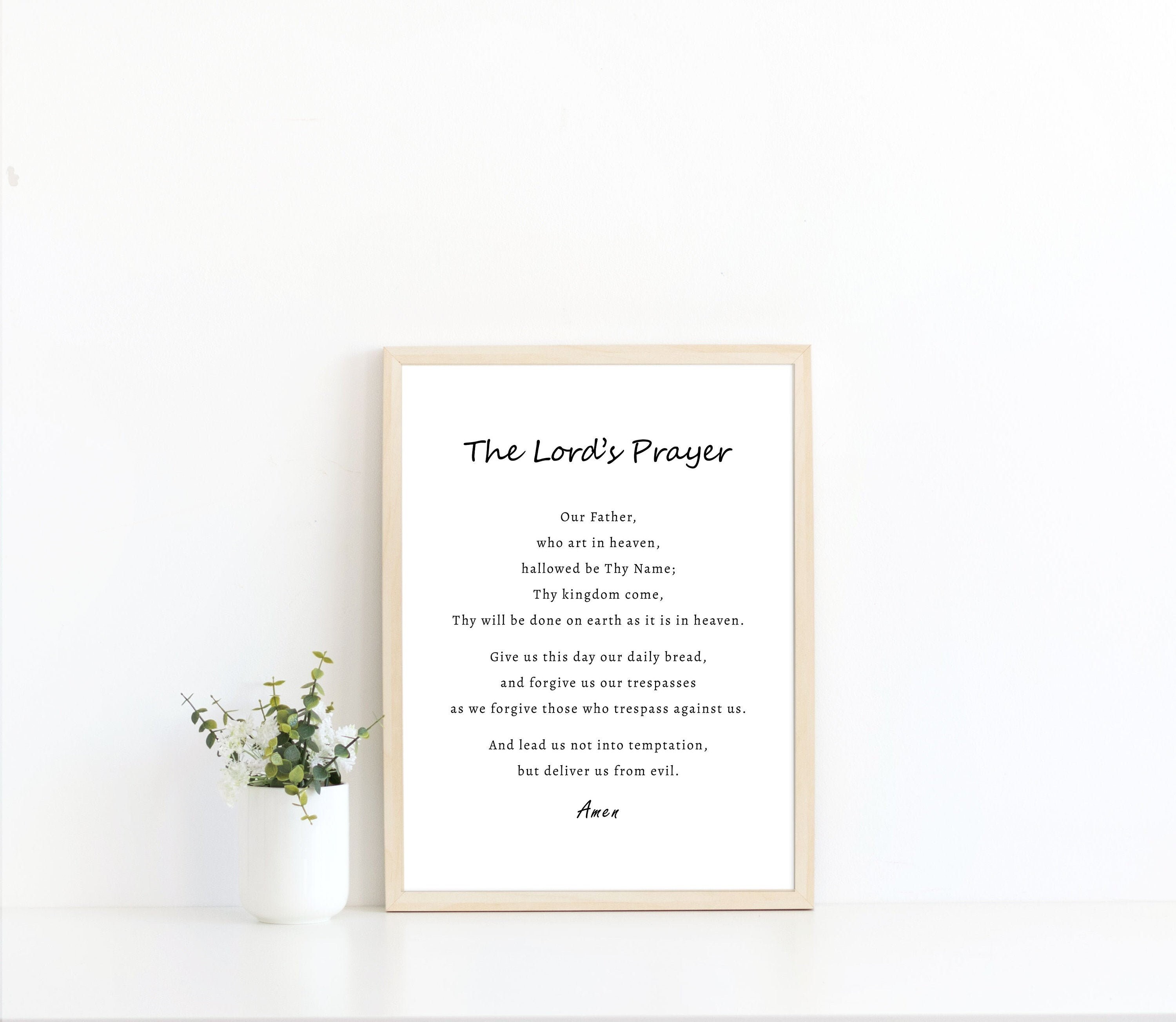The Lords Prayer Printable Catholic Prayer Poster Catholic Print Gift ...