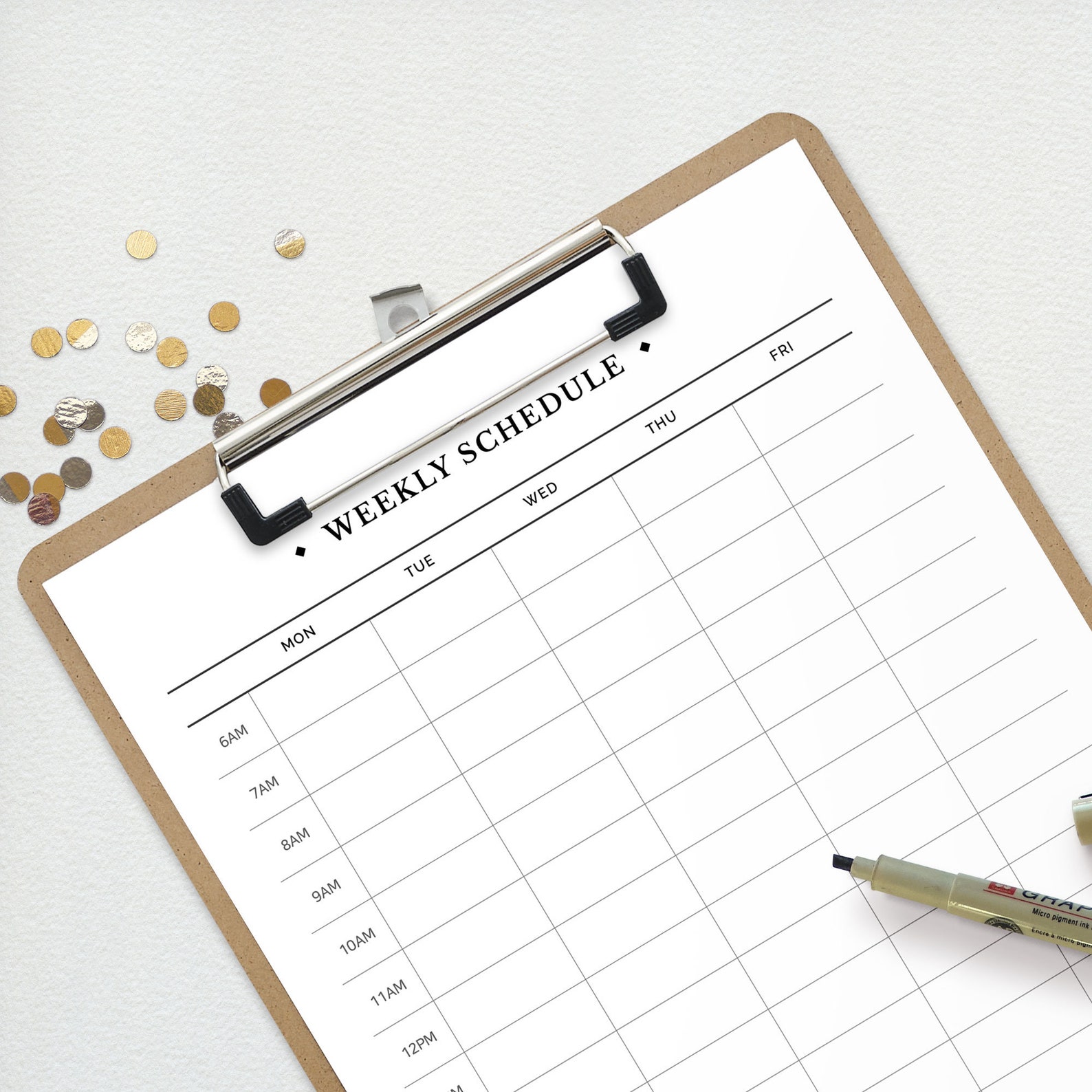 Weekly Schedule Printable | Student Time Table Blank Weekly Scheduler ...