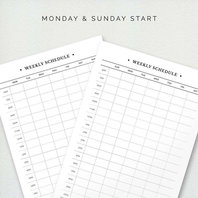 Weekly Schedule Printable Student Time Table Blank Weekly Scheduler ...