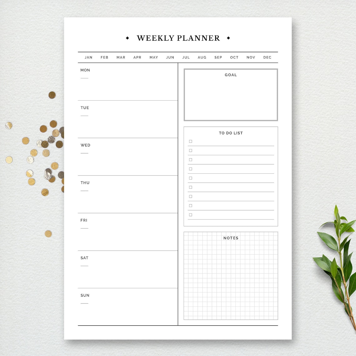 Weekly Planner Insert Printable Student Weekly Planner, Agenda ...