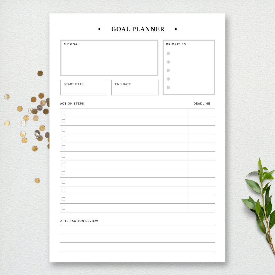Goal Planner Printable Student Planner Organizer Pages - Etsy