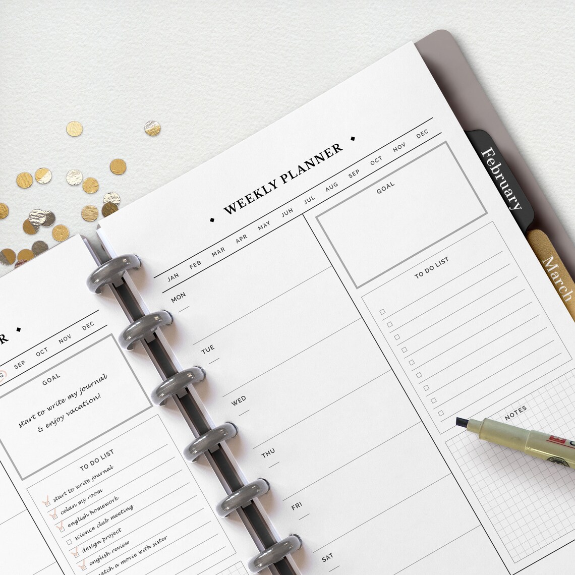 Weekly Planner Insert Printable Student Weekly Planner, Agenda ...