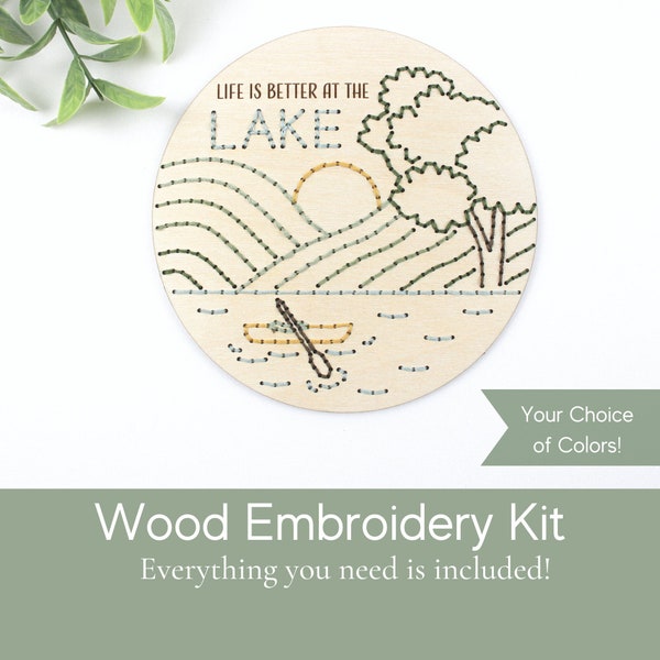 Lake Embroidery Pattern - Etsy