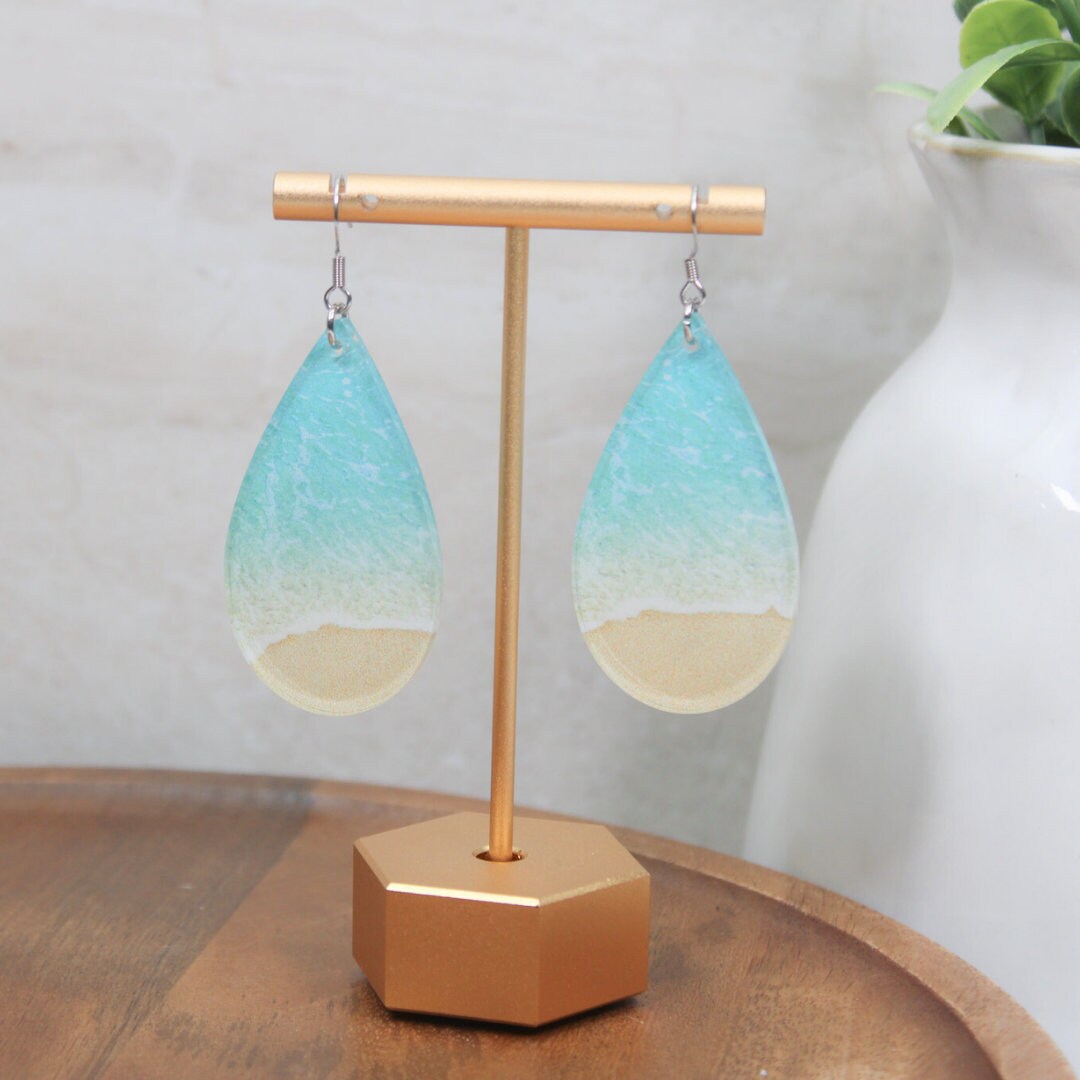 Ocean Wave Earrings Acrylic, Beach Earring, Birthday Gift for Teenage ...