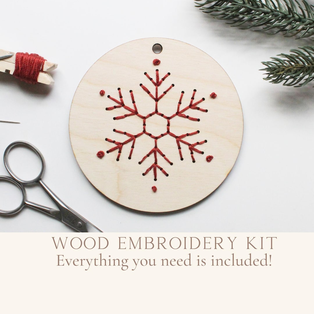 Wood Embroidery Kit for Beginners, Diy Snowflake Ornament, Arts and ...