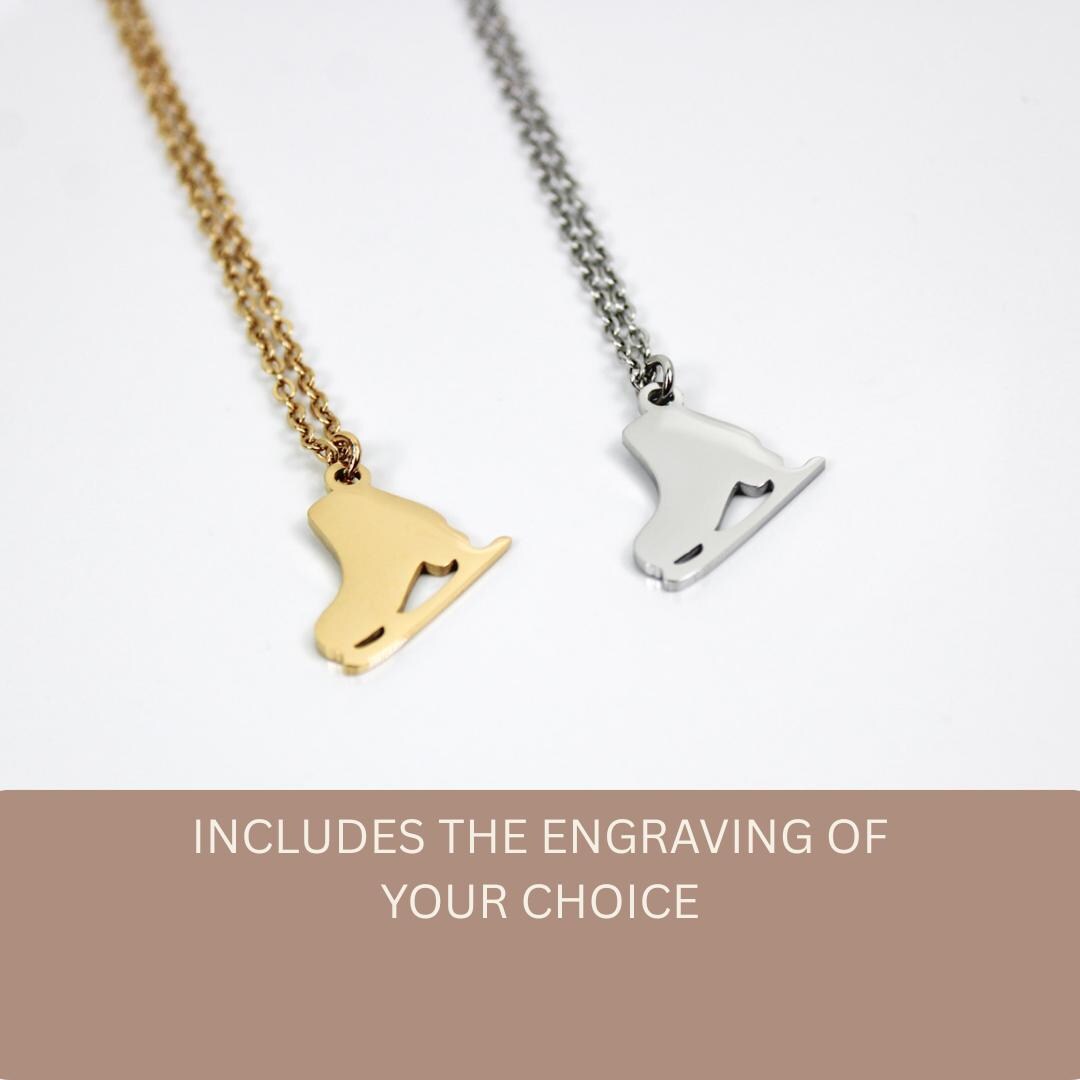 Personalized Engraved Pendant, Custom Ice Skating Necklace ...