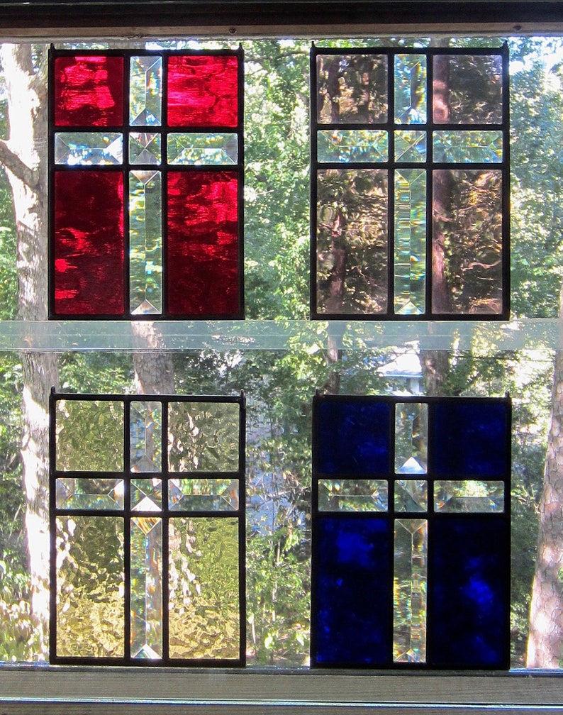 1 Wide Beveled Cross in Stained Glass - Etsy